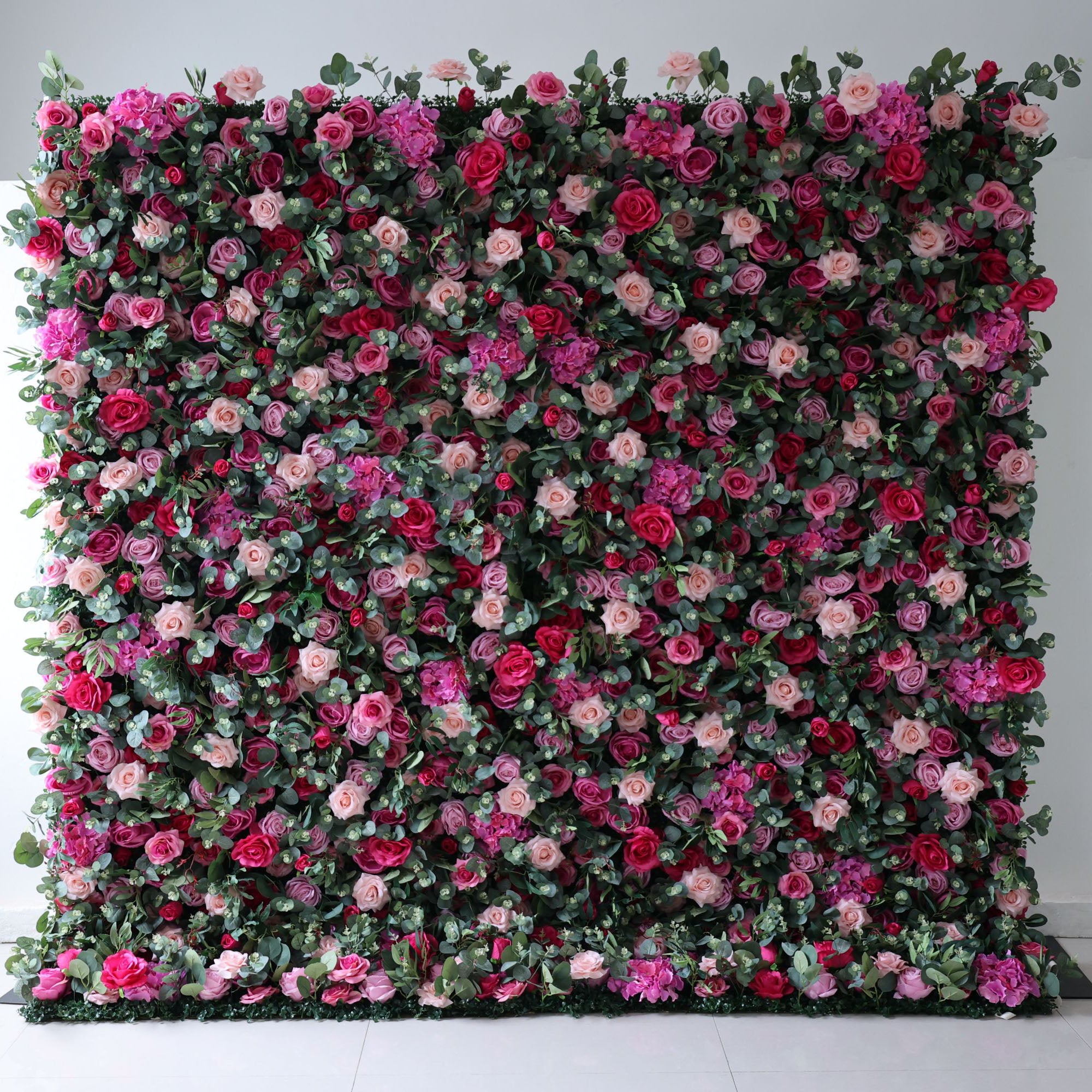 Valar Flowers Roll Up Fabric Artificial Flower Wall Wedding Backdrop ...