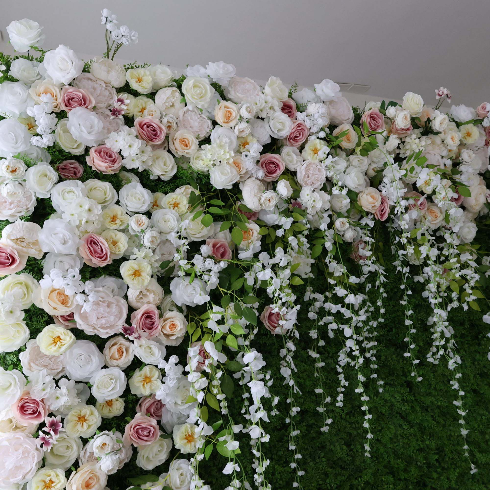 Valar Flowers Roll Up Fabric Artificial Flower Wall Wedding Backdrop ...